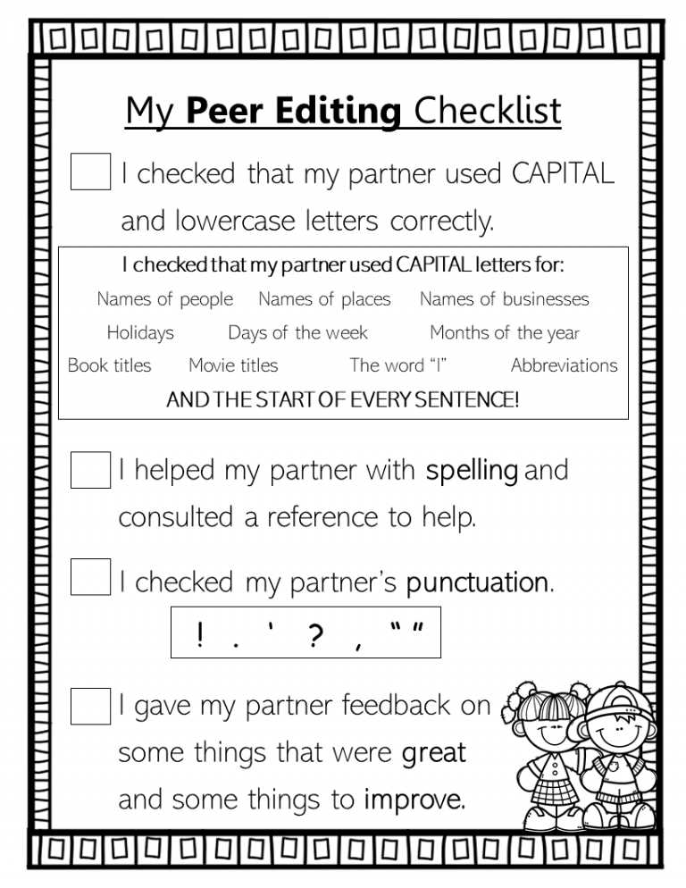 Peer Editing Checklists: A Game-Changer for the Writing Classroom ...